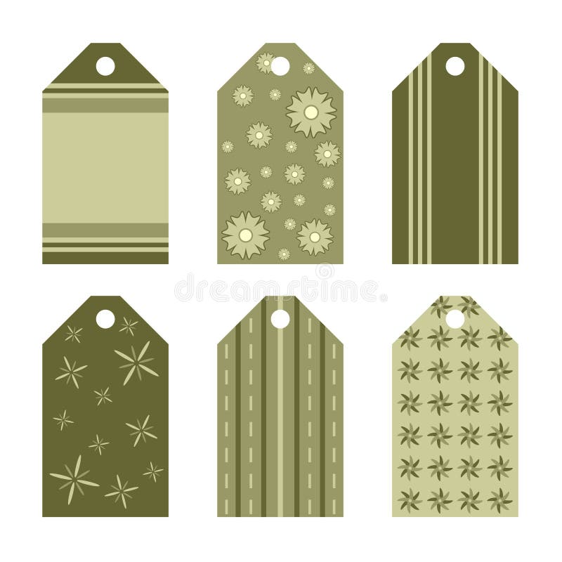 Tag verdes do presente ilustração do vetor. Ilustração de sair - 5676532