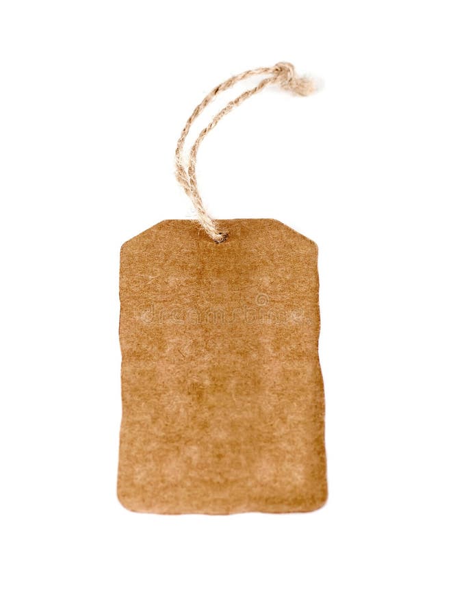 Tag Yellow Cardboard with Rope Stock Image - Image of white, blank ...