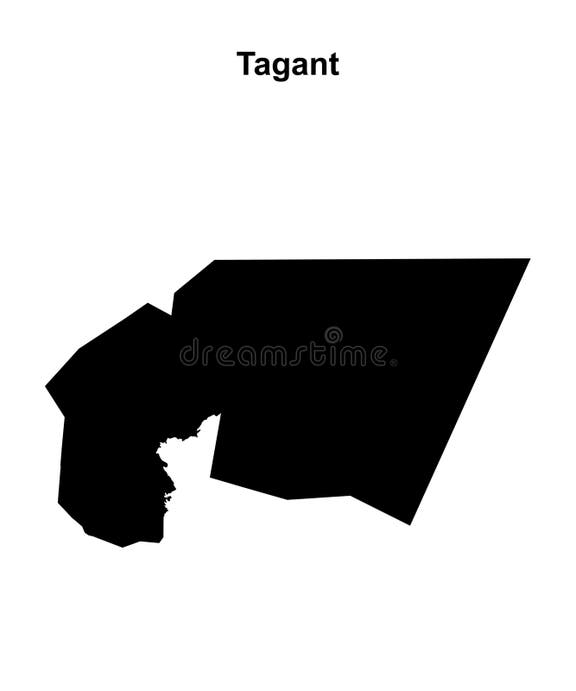 Tagant outline map stock vector. Illustration of outline - 360611694