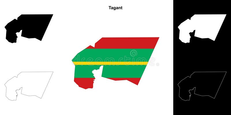 Tagant outline map stock vector. Illustration of design - 356521742