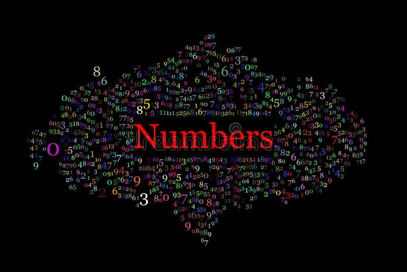 Tagcloud Made of Digits with Large Red Title Numbers in the Middle ...