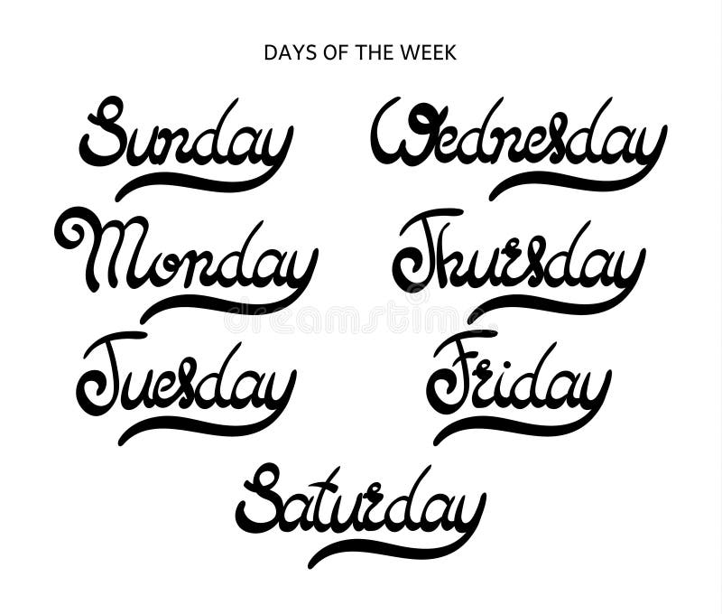 Tage Der Woche Vektor, Illustration Vektor Abbildung - Illustration von ...