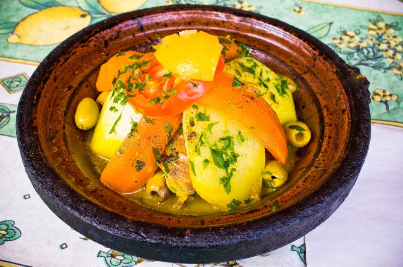 Tagine - Typical Moroccan Dish Stock Photo - Image of morocco, carrots ...