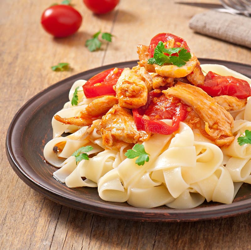 Tagliatelle pasta stock image. Image of pasta, portion - 33613135