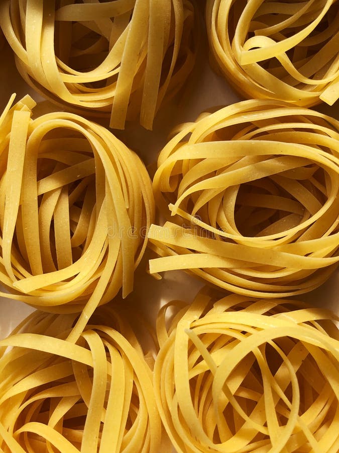 Tagliatelle Pasta in a White Box Macro Stock Image - Image of white ...