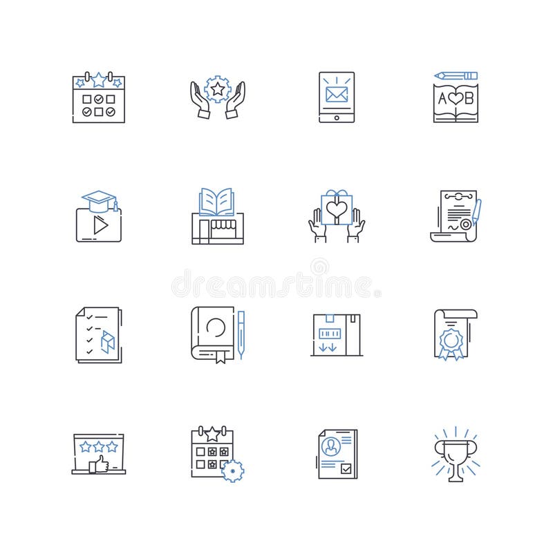 Tagline Line Icons Collection. Inspire, Innovate, Elevate, Empower ...