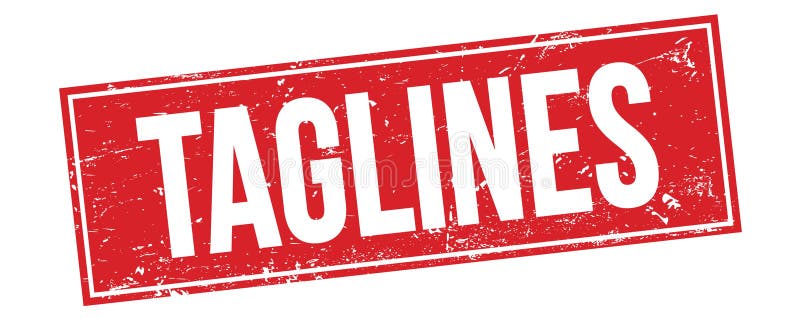 TAGLINES Text on Red Grungy Rectangle Stamp Stock Illustration ...