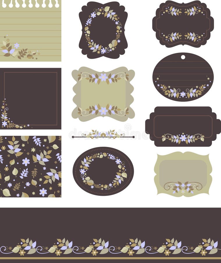 Tags and Backgrounds with Floral Motifs Stock Vector - Illustration of ...