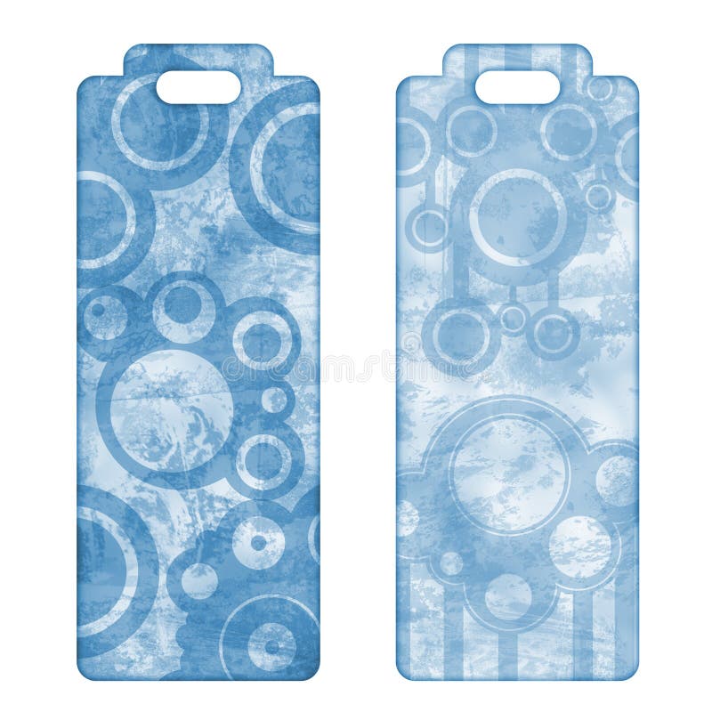 Tags or Bookmarks with Blue Retro Pattern Stock Illustration ...