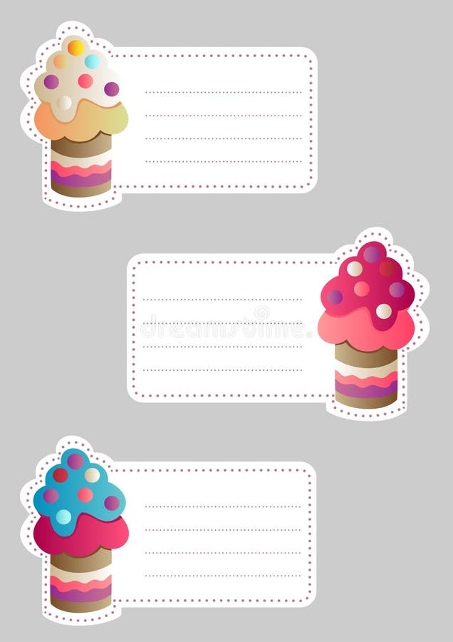 Tags with cute cupcakes stock vector. Illustration of delicious - 72317810