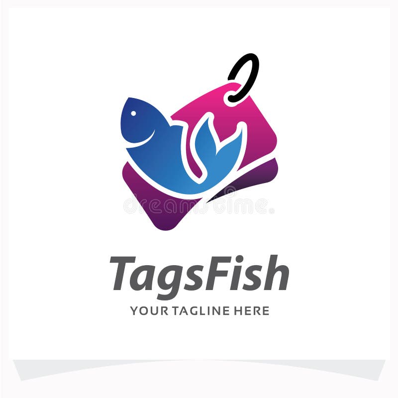 Tags Fish Logo Design Template Stock Vector - Illustration of logo ...
