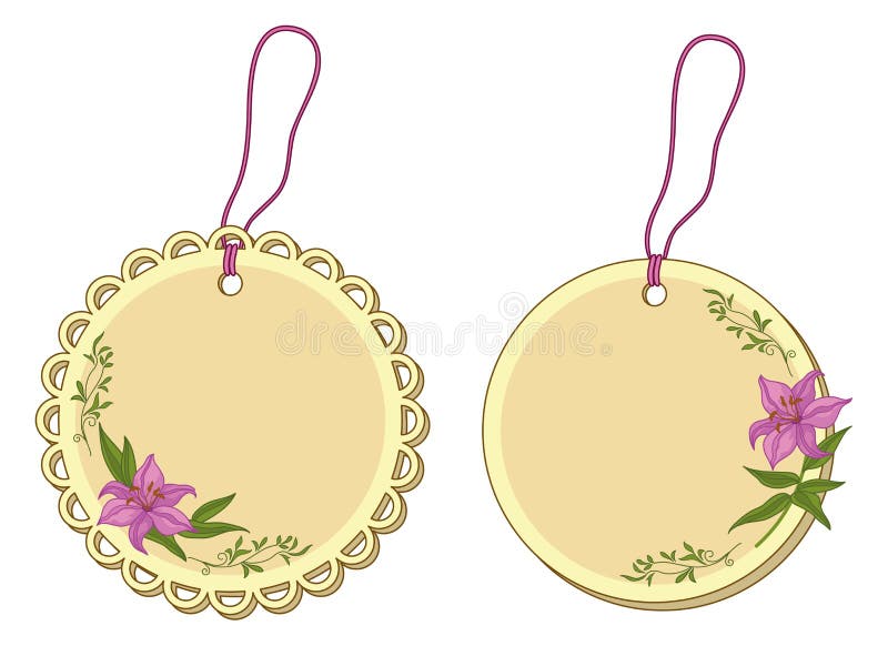Tags with floral pattern stock vector. Illustration of lilac - 23990128