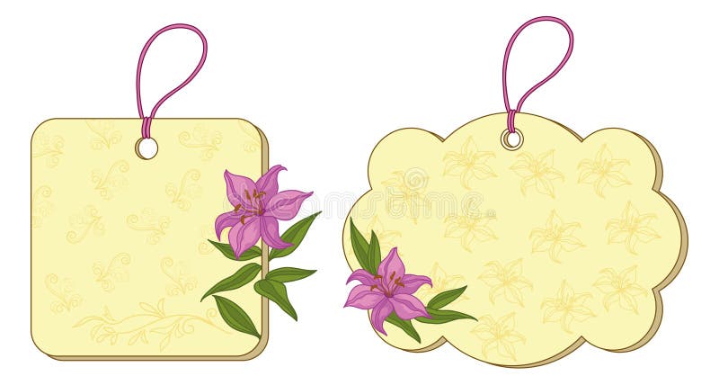 Tags with floral pattern stock vector. Illustration of border - 26026972