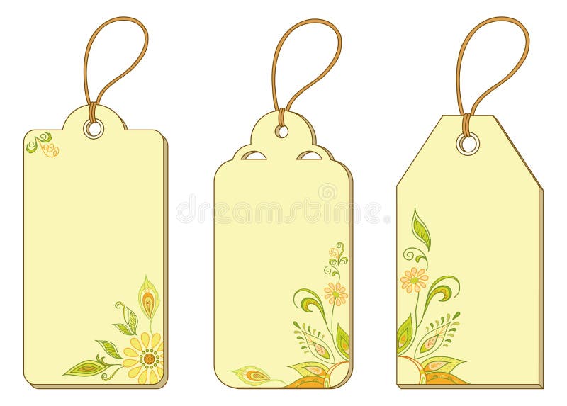 Tags with floral pattern stock vector. Illustration of empty - 26144643