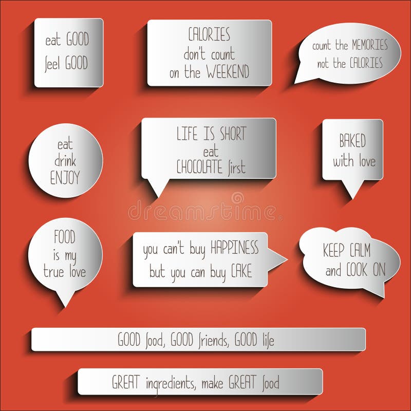 Tags, Labels, Buttons, Stickers with Message about Food Stock Vector ...