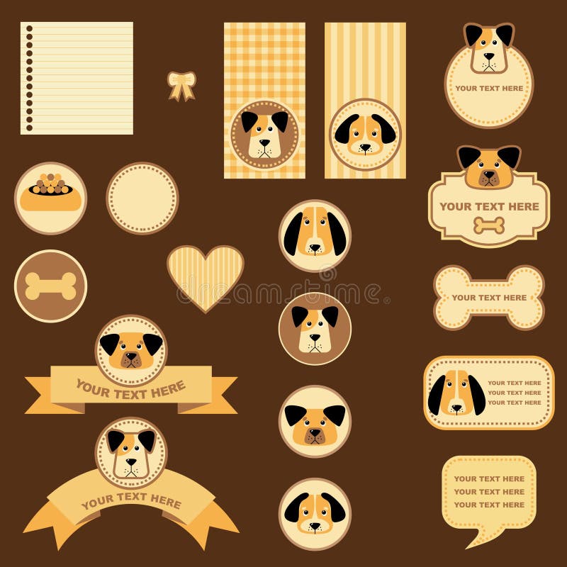 Tags and labels with dogs stock vector. Illustration of bone - 28517415