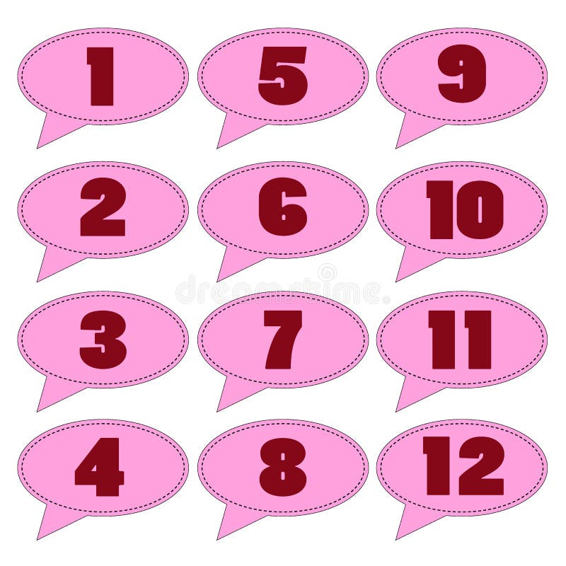 Numbers in pink color stock vector. Illustration of solving - 43472656
