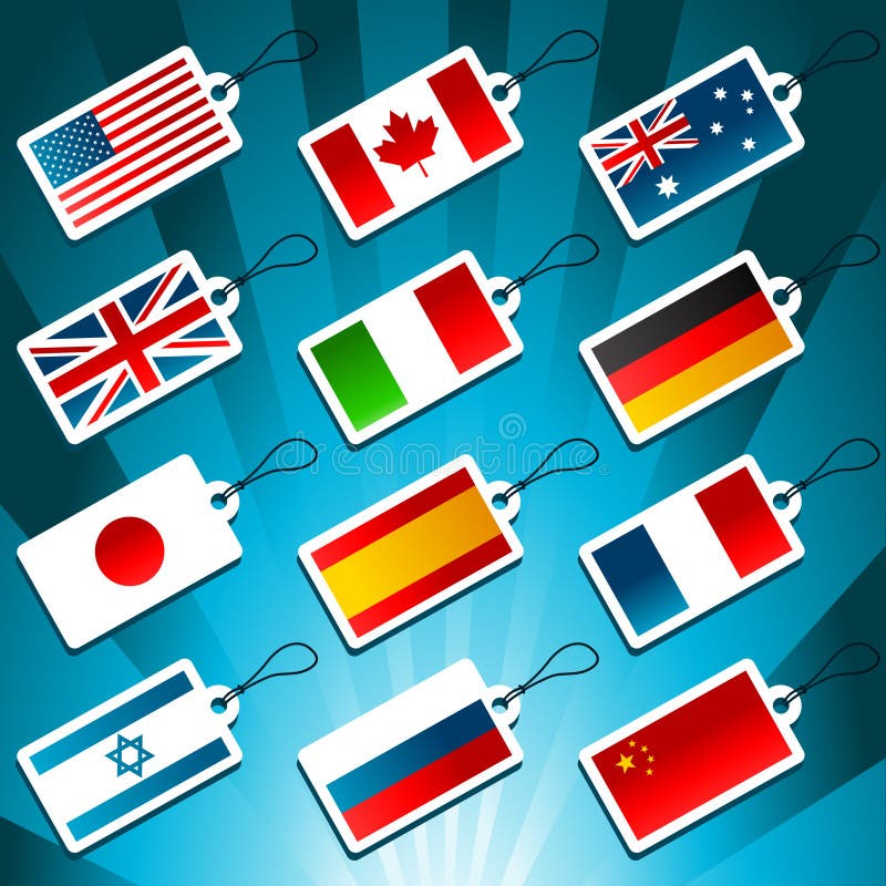 Nine International Flag Icons Stock Vector - Illustration of ...