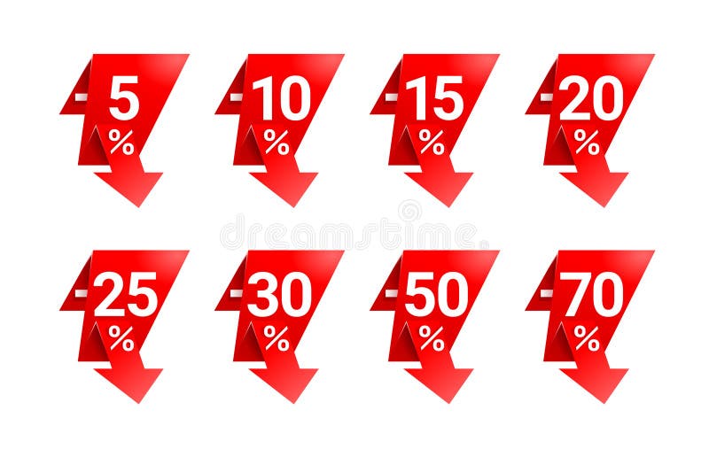 Tags for Sale with Arrow Down and Percentage Stock Vector ...