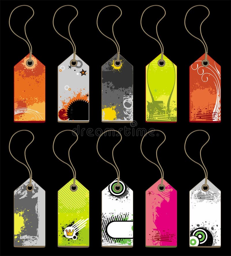 Tags and stickers stock vector. Illustration of green - 6034994