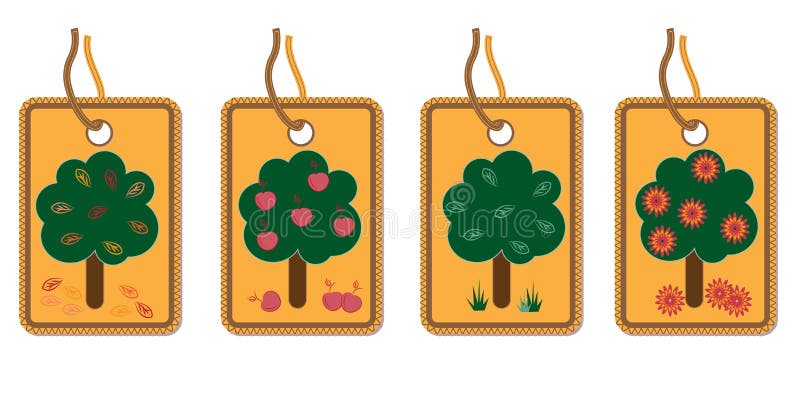 Tags with trees stock vector. Illustration of advertisement - 12038774