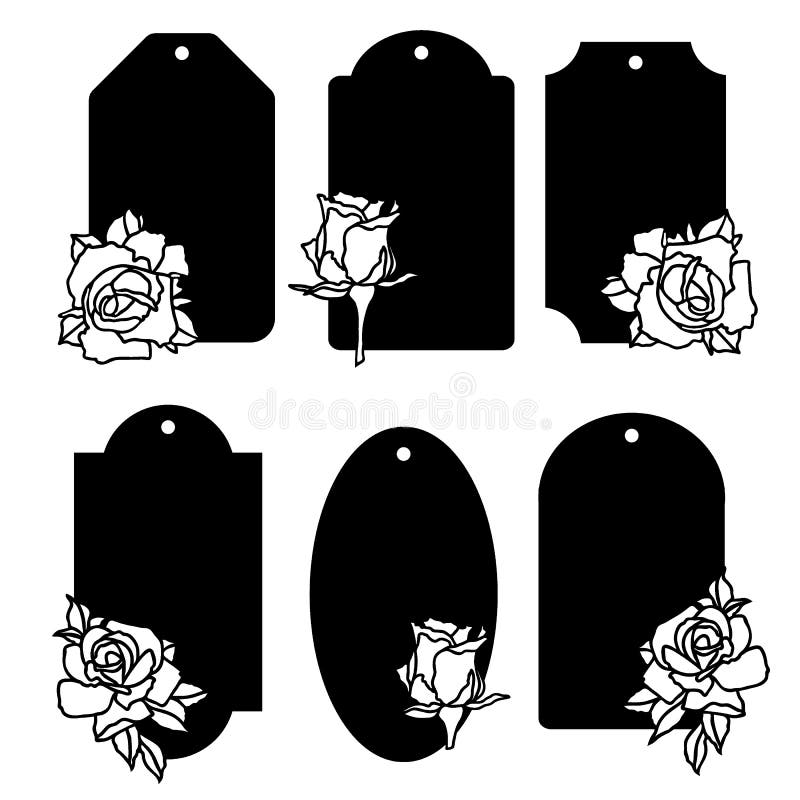 4081 Tags, Vector Illustration, Set of Floral Tags, Labels with Flowers ...