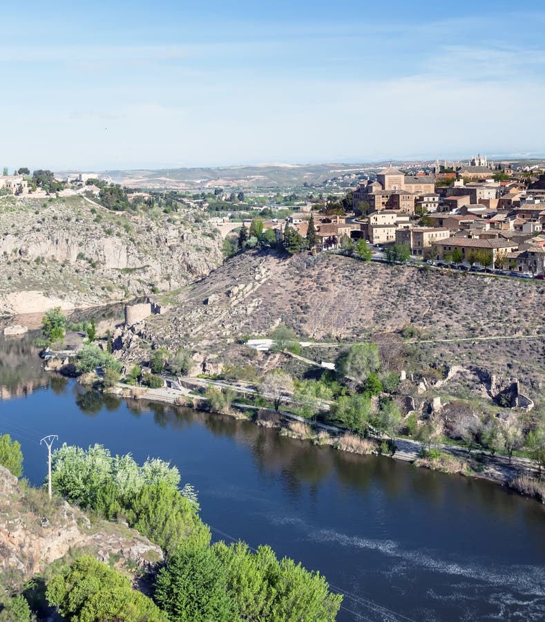 Tagus river stock image. Image of houses, mountains, fields - 24856965