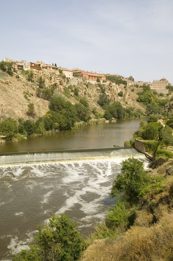 Tagus River and Historic Village of Toledo, Spain Stock Photo - Image ...