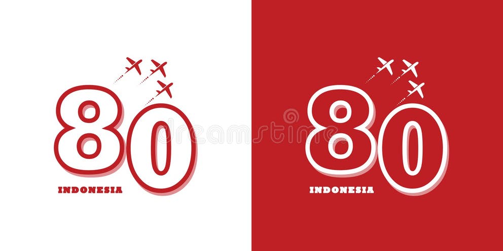 Indonesia 80th Anniversary Celebration Logo, Stylized "80 Years ...