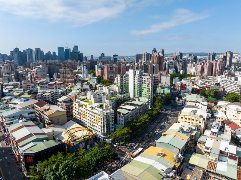 Top view of Taichung city stock photo. Image of skyline - 260972898