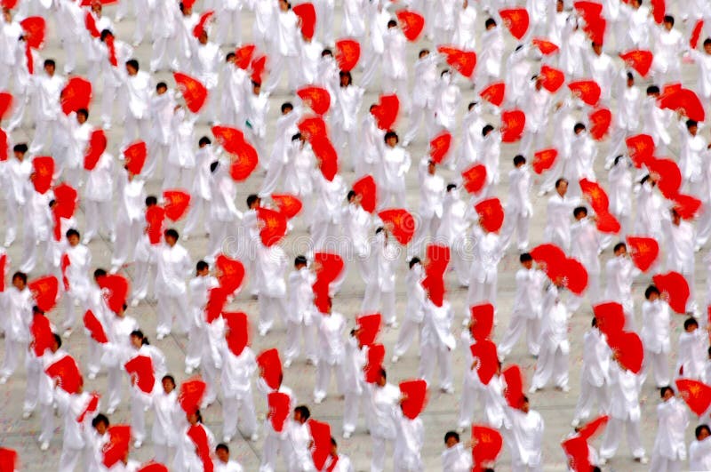 Taiji fan dance stock image. Image of color, white, taiji - 4179991