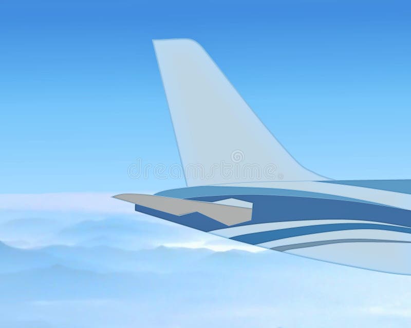 The Tail of the Airplane Such As Vertical Stabilizer, Horizontal ...