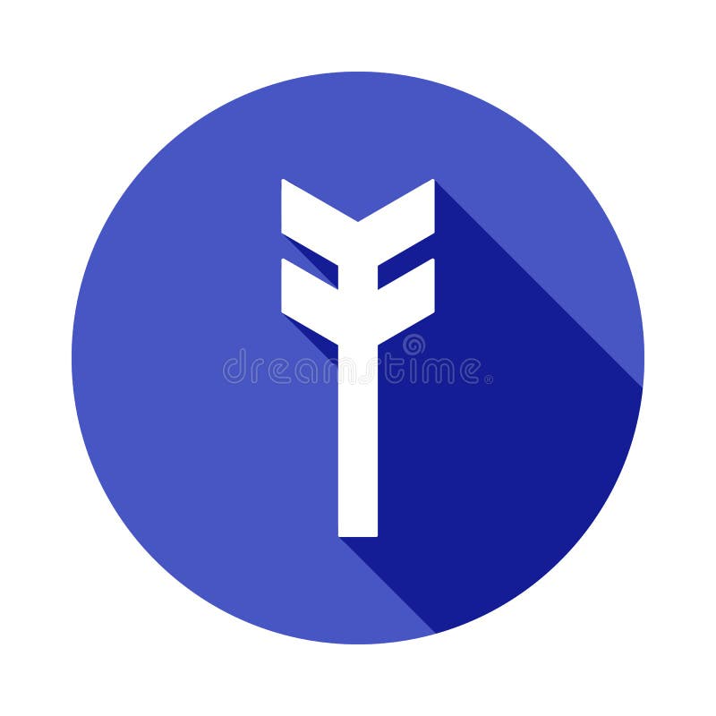 Tail of an Arrow Icon in Flat Long Shadow Style Stock Illustration ...