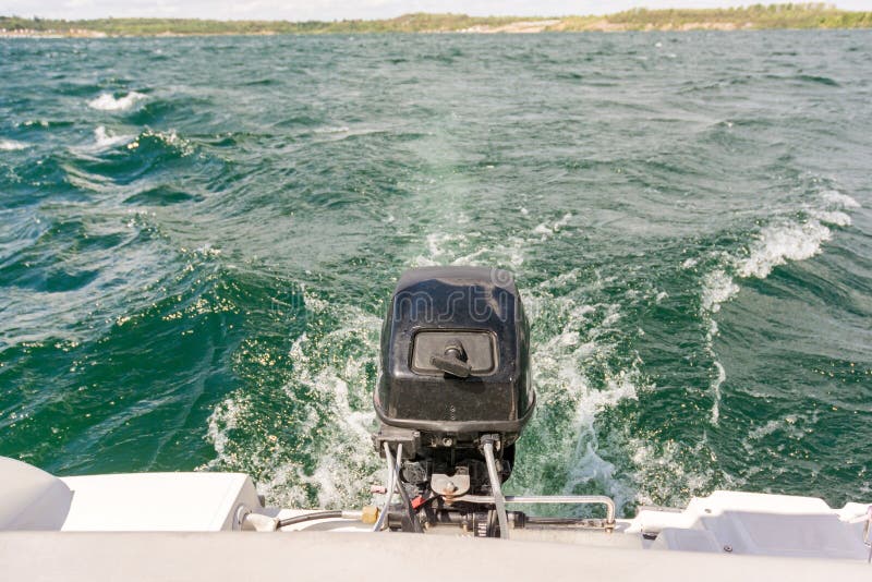 Rear Engine on a Motorboat on the Sea Stock Photo - Image of river ...