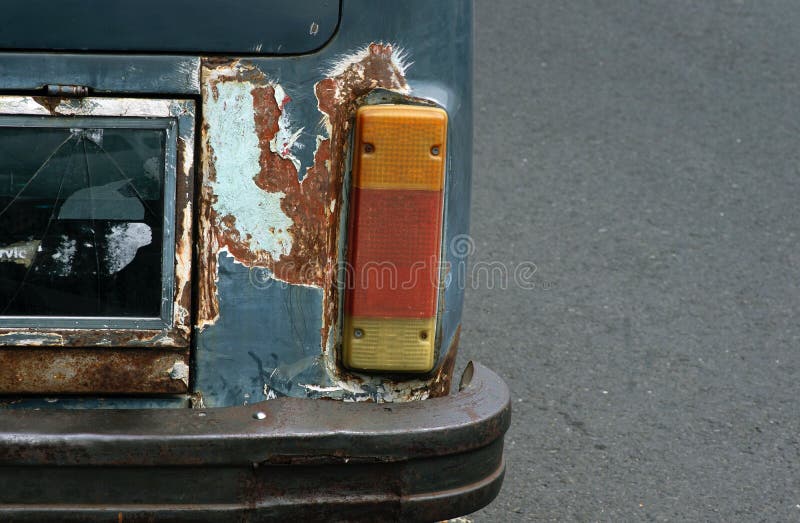 Tail Lamp and Signal Lights of an Old and Rusty Car. Vintage Car ...