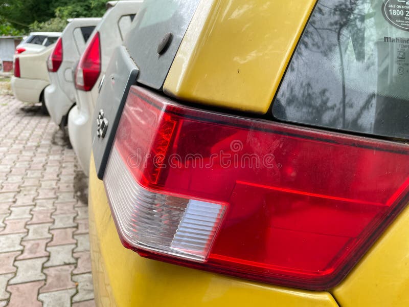Tail Lights of Cars Standing in a Row Editorial Image - Image of color ...