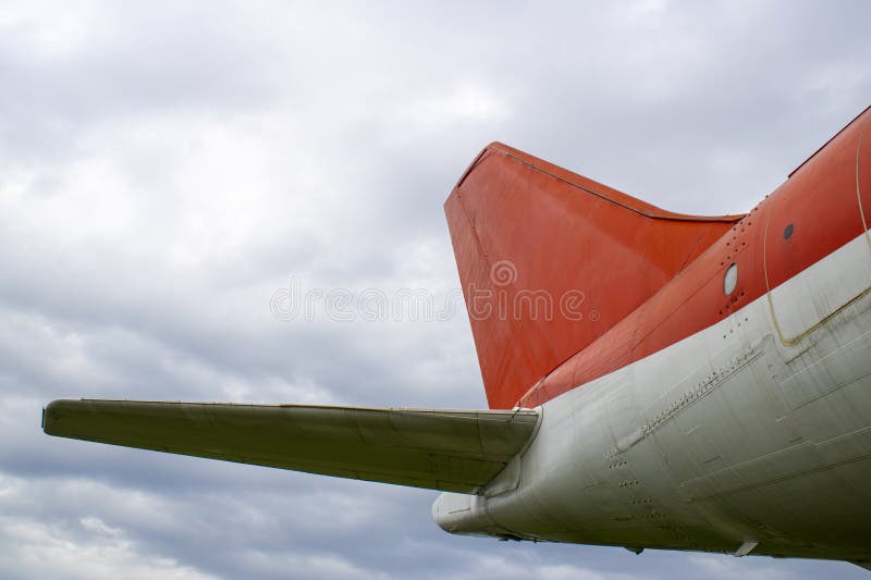 The Tail Section of an Old Airplane Stock Photo - Image of wing ...