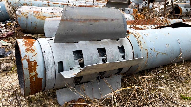 The Tail Section of a Multiple Rocket Launcher Hurricane on the Ground ...