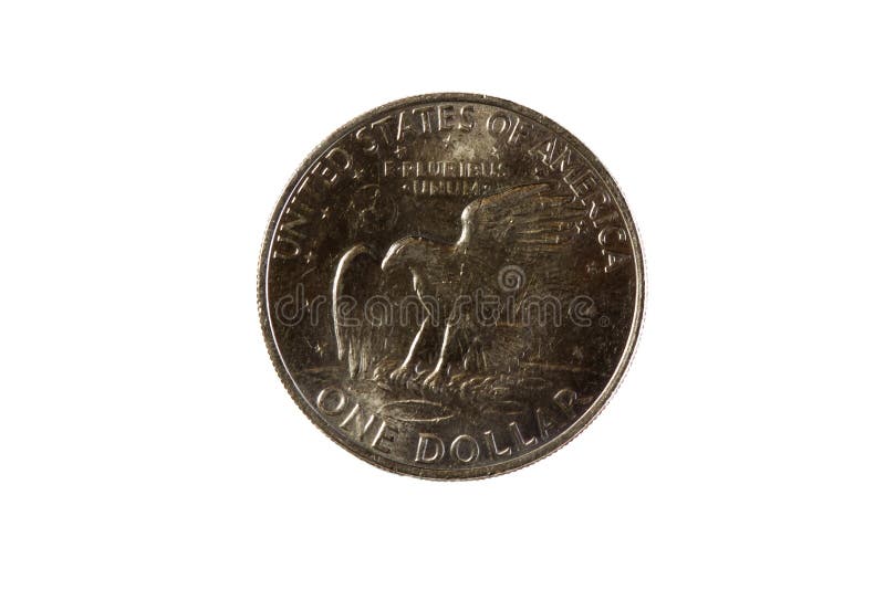 Tail Side of United States One Dollar Coin Stock Photo - Image of ...