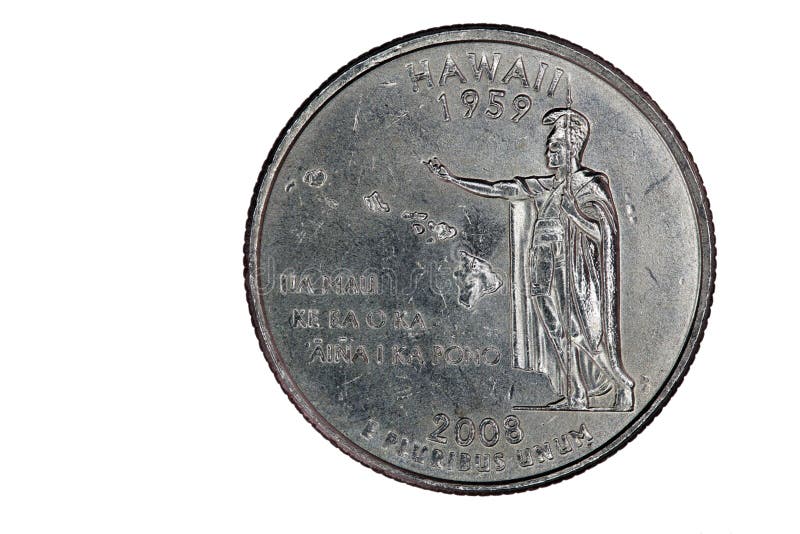 Tail Side of US Hawaii State Quarter Closeup Stock Photo - Image of ...
