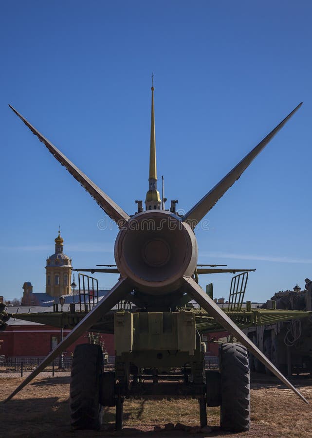 Tail of Soviet Two-stage Anti-aircraft Guided Missile Against the Blue ...