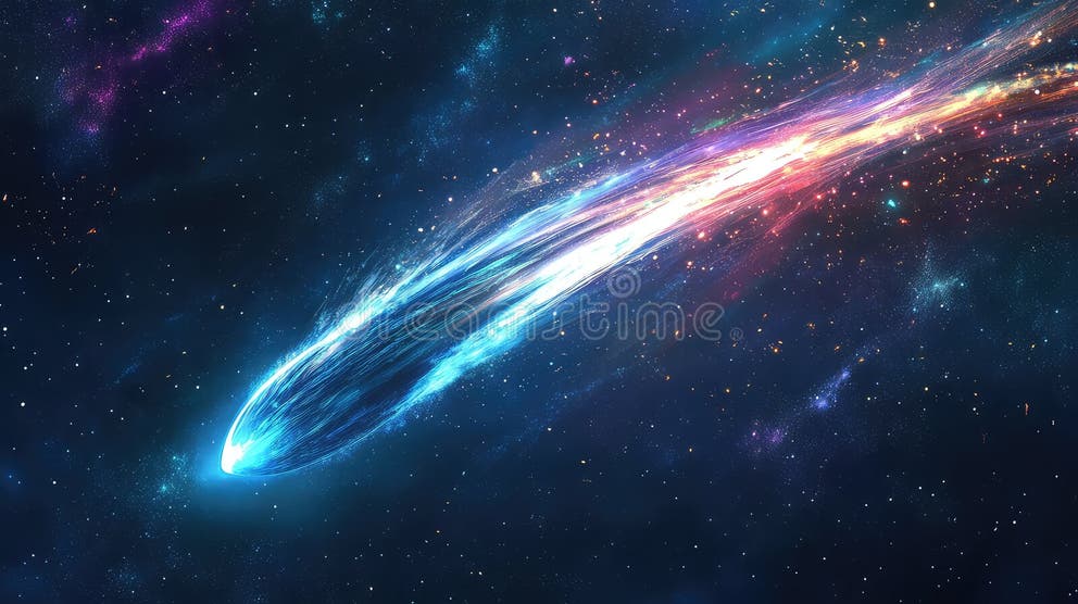 Tail stretching comet stock illustration. Illustration of composition ...