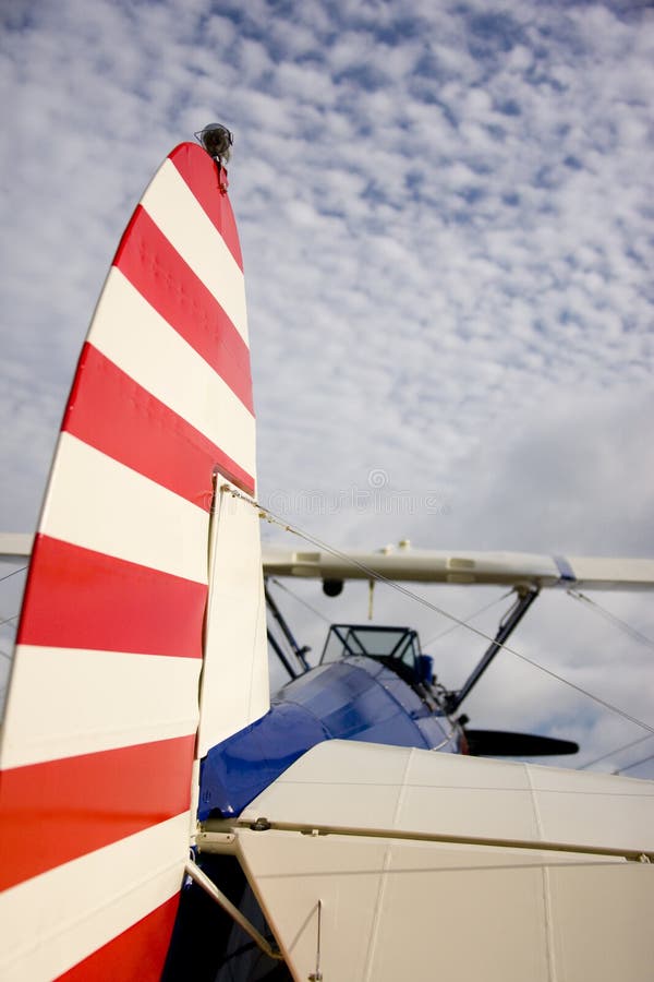 Tail view of Bi plane stock image. Image of cockpit, airplane - 13078867