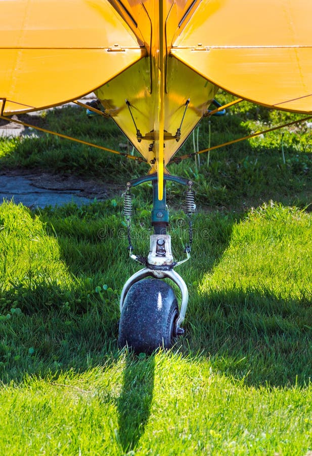 Tail Wheel and Horizontal Stabilizers, Rear View, of Single Engine ...