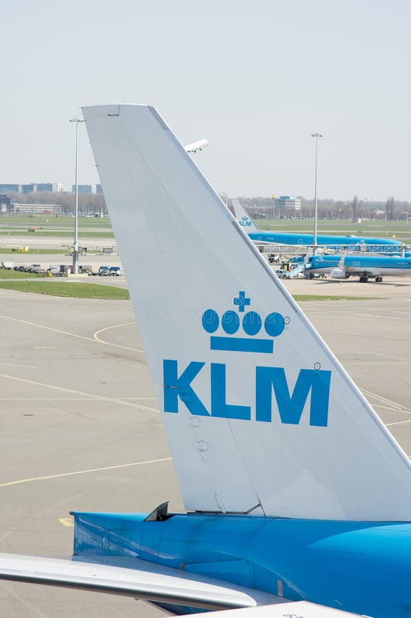 Tail Wing of a KLM Airplane Editorial Photography - Image of wing ...