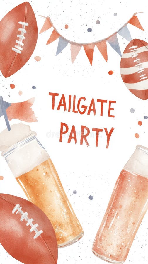 Tailgate Party Football Graphic Poster with Retro Style for Event ...