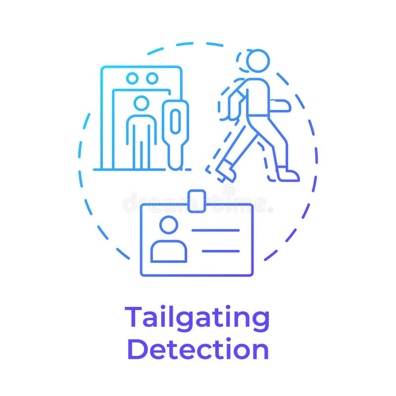 Tailgating and Piggybacking Blue Gradient Concept Icon Stock Vector ...