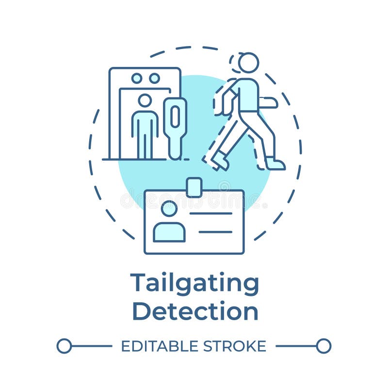 Tailgating and Piggybacking Soft Blue Concept Icon Stock Vector ...