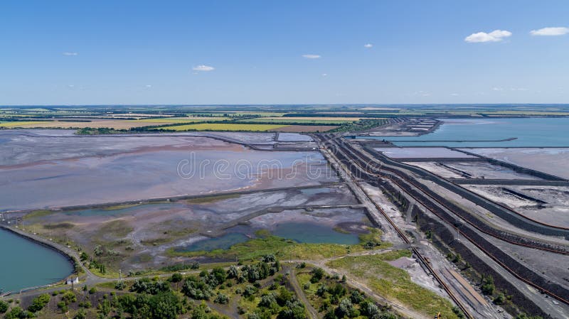 Tailing Dump in Industrial City Aerial View Stock Photo - Image of ...
