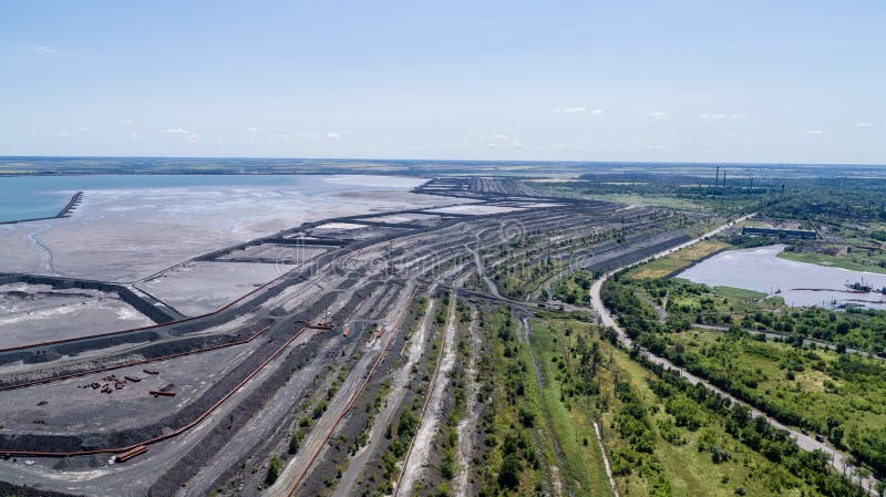 Tailing Dump in Industrial City Aerial View Stock Image - Image of ...